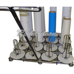 CHROME ROLLING FLOOR RACK 16 ROLLS #175